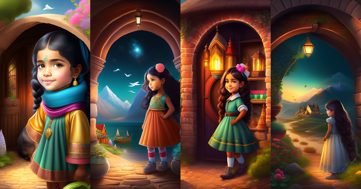 Lexica - Title: Meera and the Magic Cave [Image: A picturesque old ...