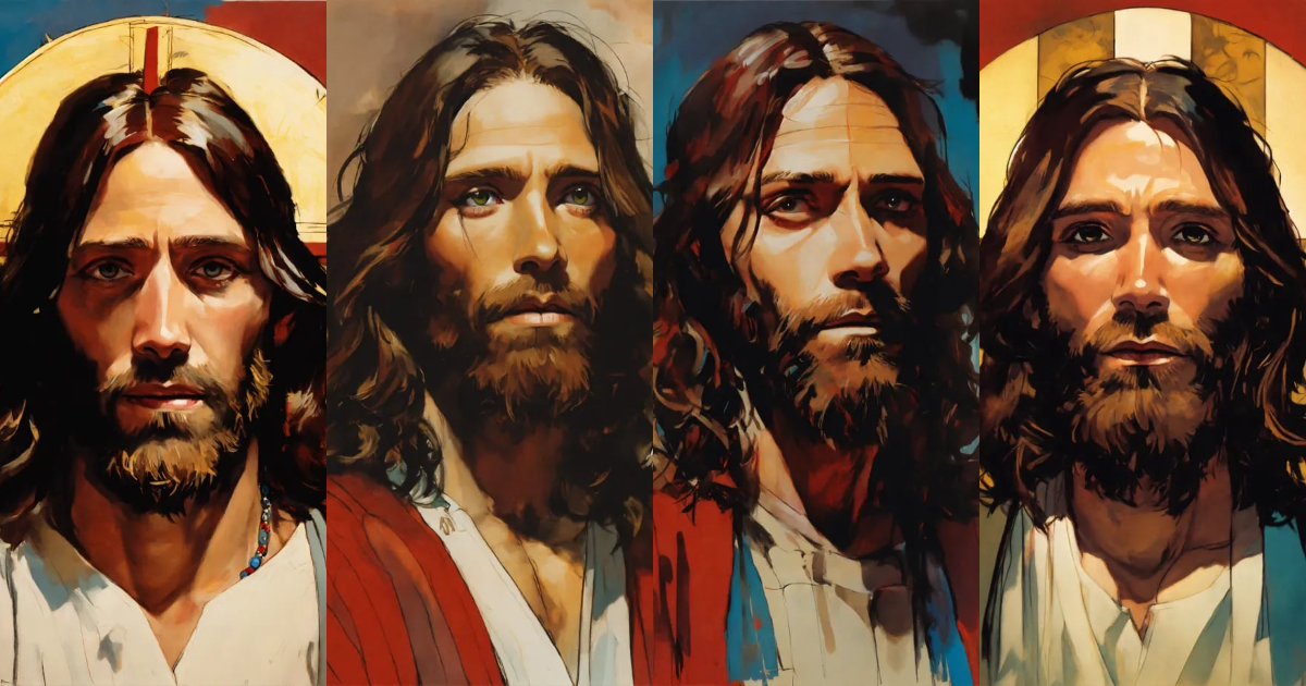 Lexica - Jesus portrait by jamie hewlett, ape NFT collection, concept ...