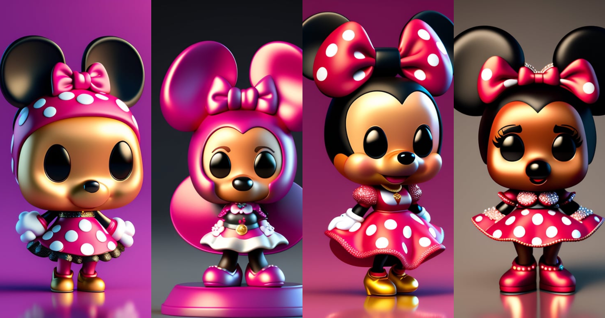 Lexica - Full body 3d octan render of funko pop Minnie mouse