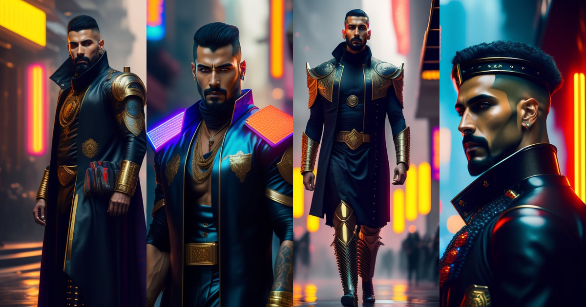 Lexica - Menacing Cyberpunk policeman towering with robotic stilt legs ...