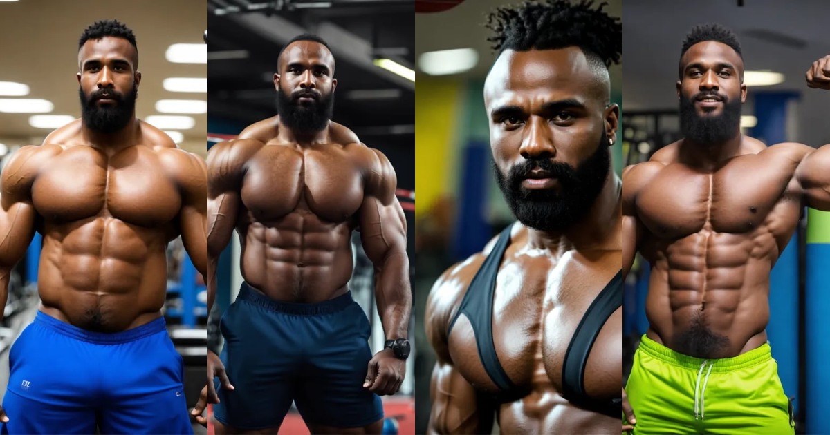 Lexica - 30-year-old hairy Somali man with big muscles, big bodybuilder ...