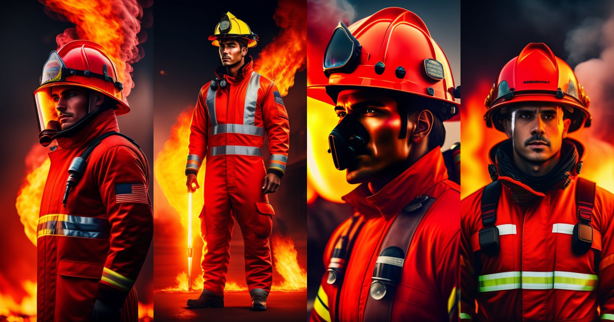 Lexica - Firefighter, wear fire suit and fire helmet, high detail ...