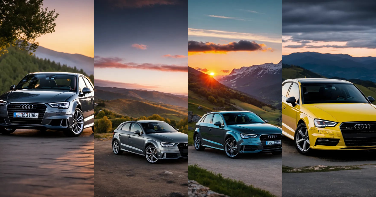 Lexica - Audi a3 8v nano gray colors in the mountains on a sunset ...