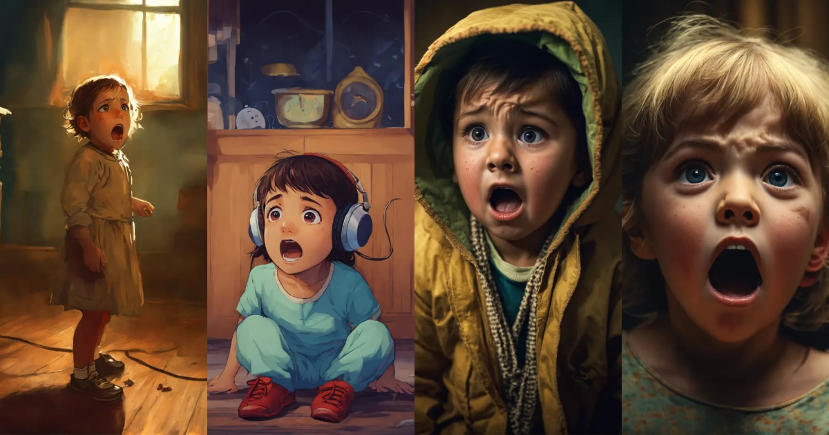 Lexica - A horrified child, hearing ghost voices.