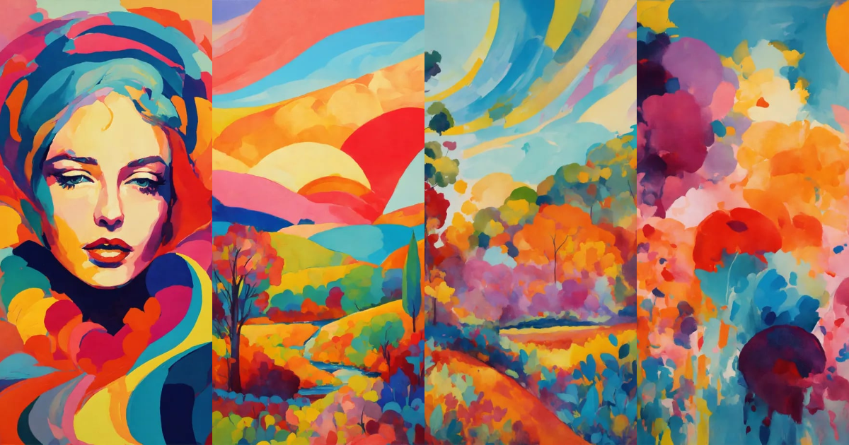 Lexica - An illustration painting with bright colors of fauvism on a ...