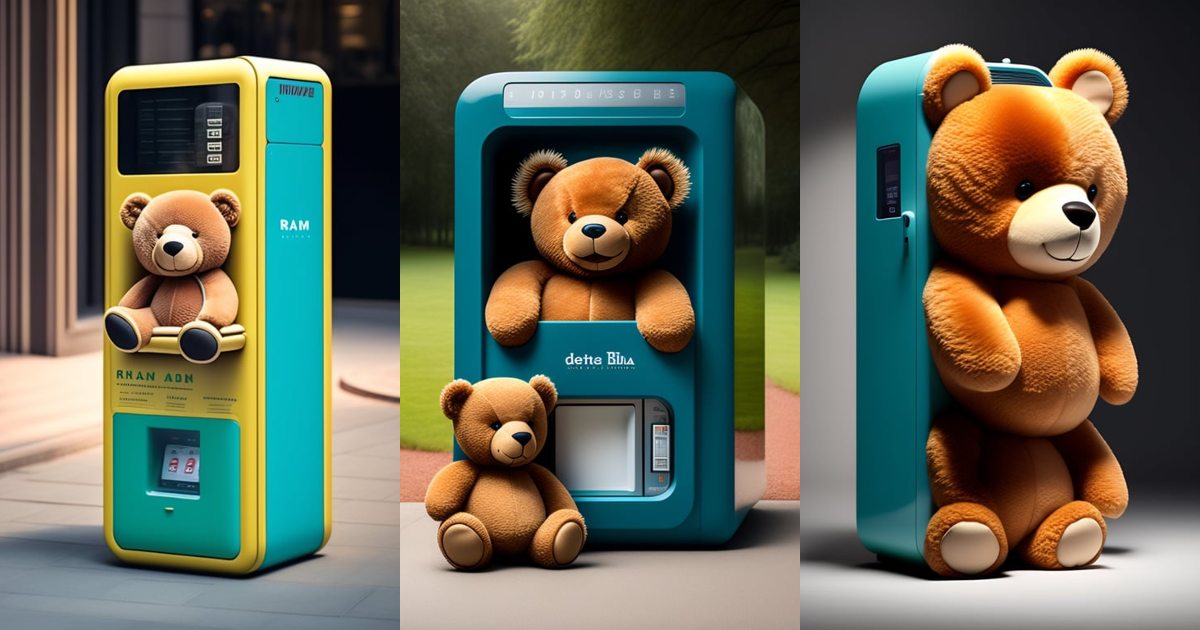 Lexica - A Teddy bear vending machine designed by Dieter Rams