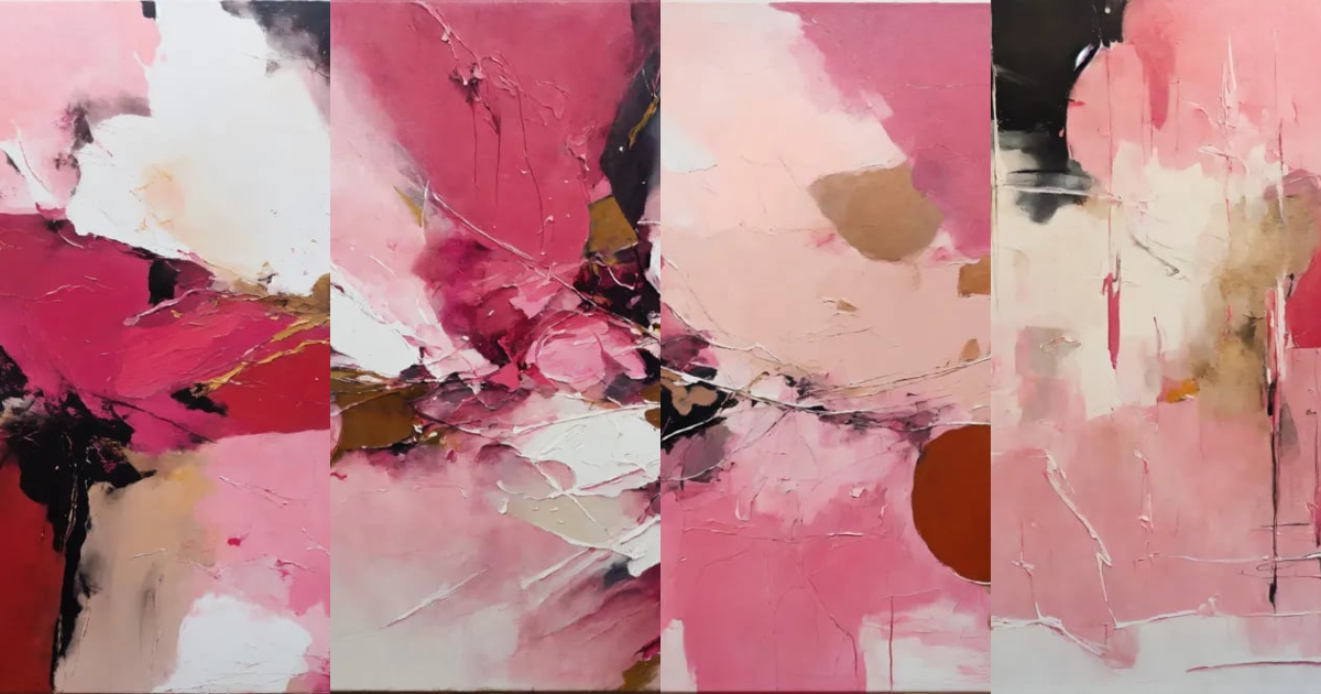 Lexica - An abstract painting with white and pink colors by Judith ...