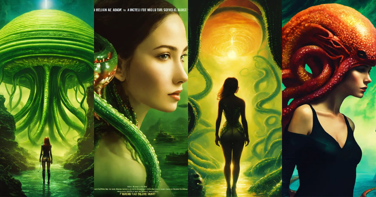 Lexica - Alien tentacle and woman, novel cover