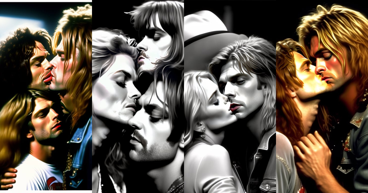 Lexica - Kurt Cobain kissing Axel Rose