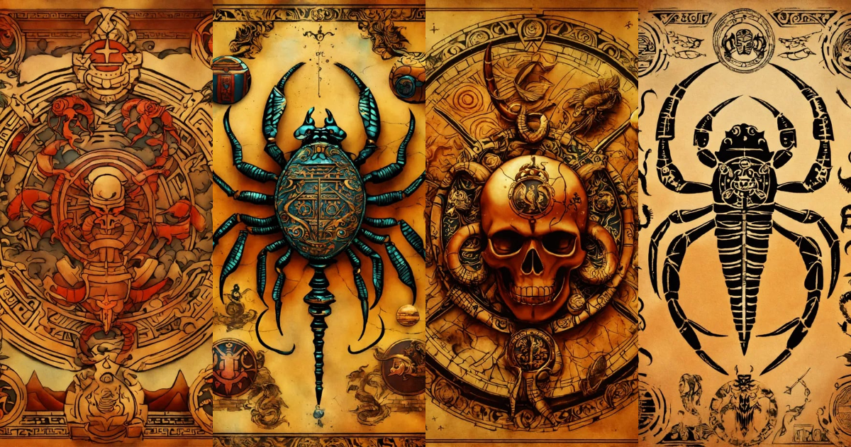 Lexica - Scorpio zodiac theme with Pluto background Aztec with Scorpion ...