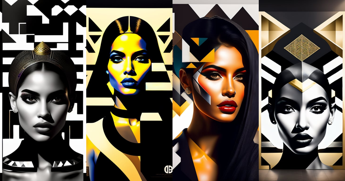 Lexica - Op art, hyper Egyptian style girl portrait , female model in ...