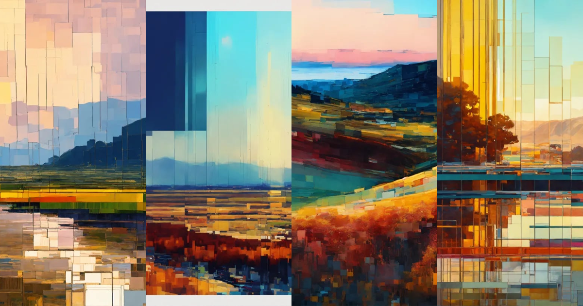 Lexica - Generation art, landscape, glitch texture, recursive art, oil ...