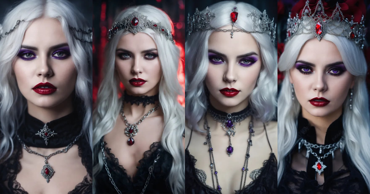 Lexica - Photo quality portrait of white haired beauty as a gothic ...