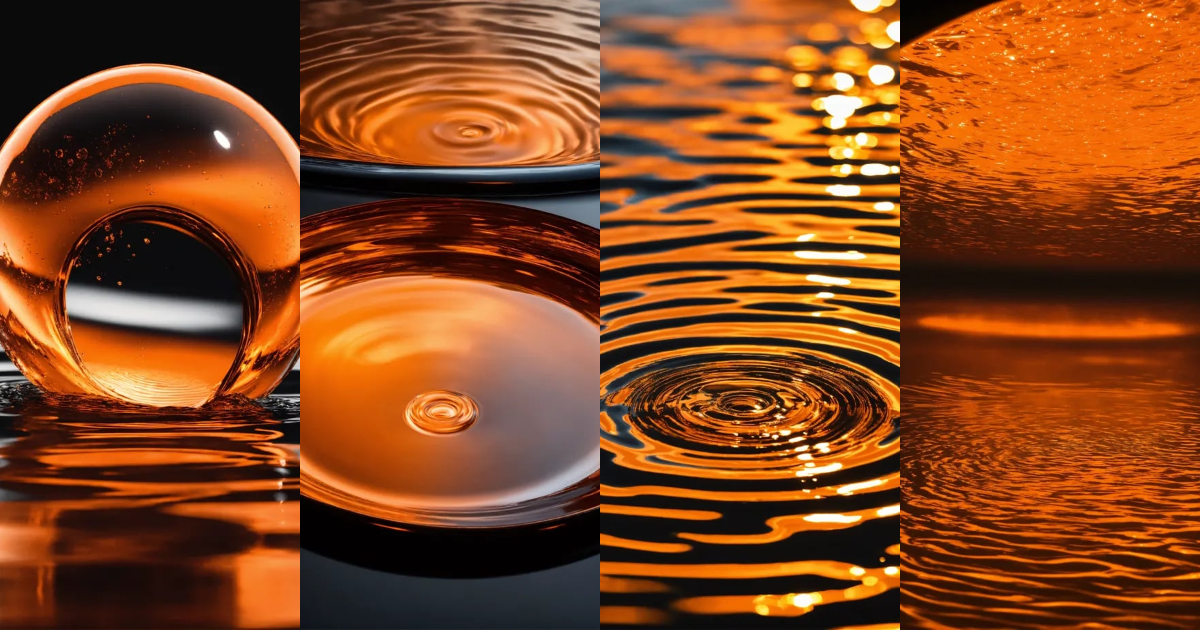 Lexica - Hyper realistic opaque orange circular metallic frozen water ...