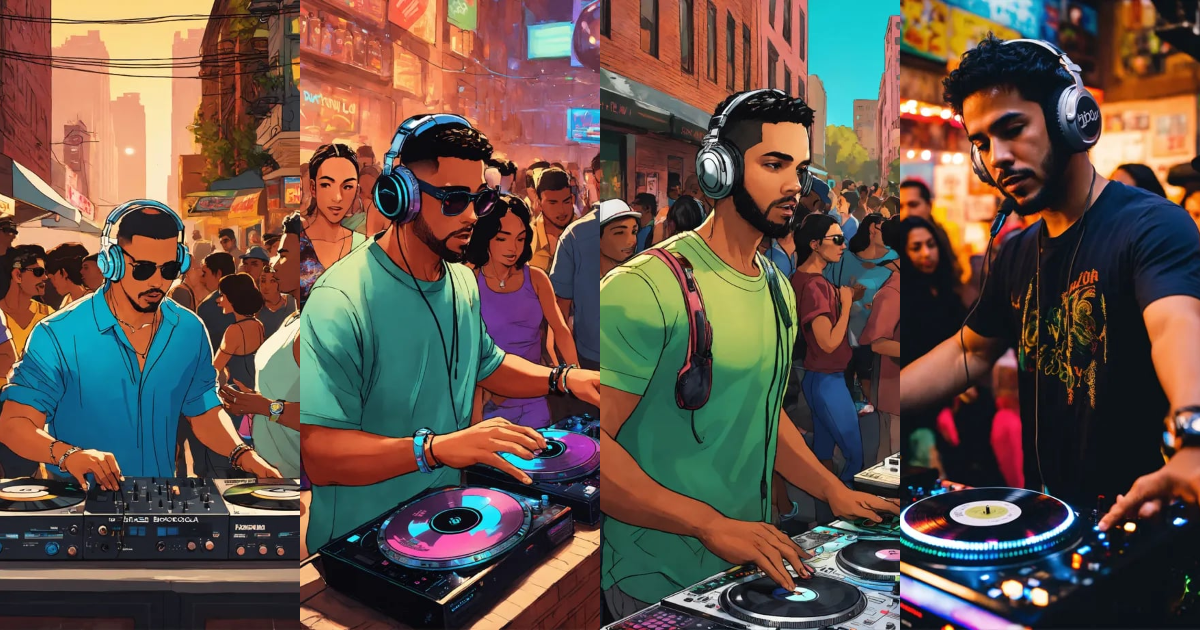 Lexica - A latino male DJ playing records at a bodega in Brooklyn New ...