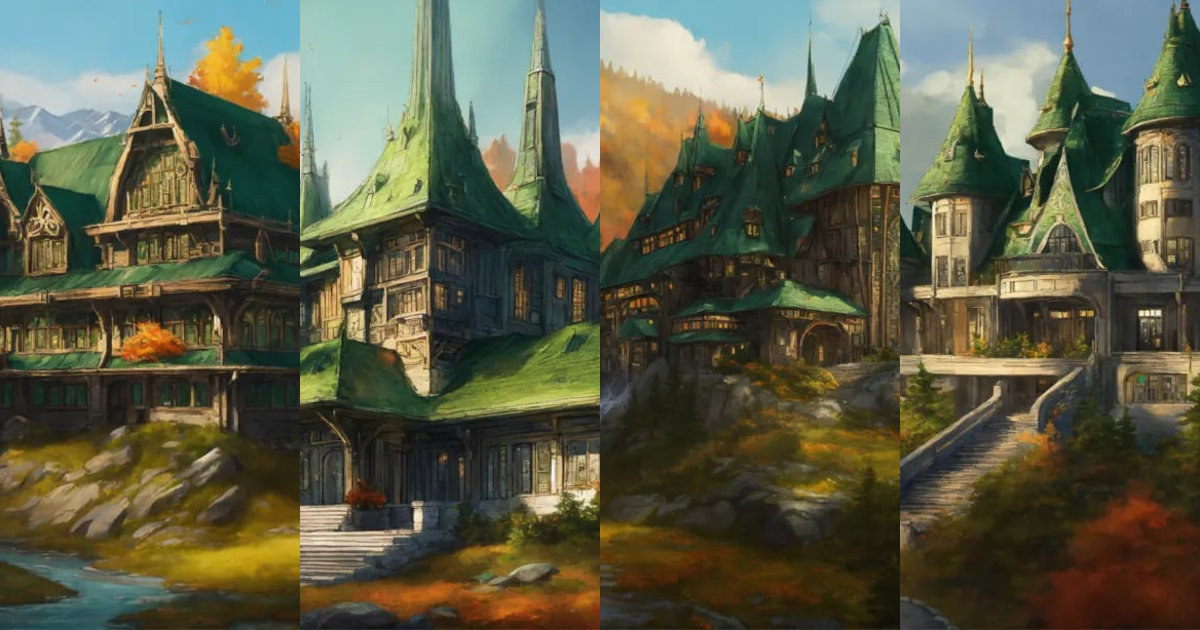 Lexica - Drawing of the full image of a high elf sci fi palace with a ...