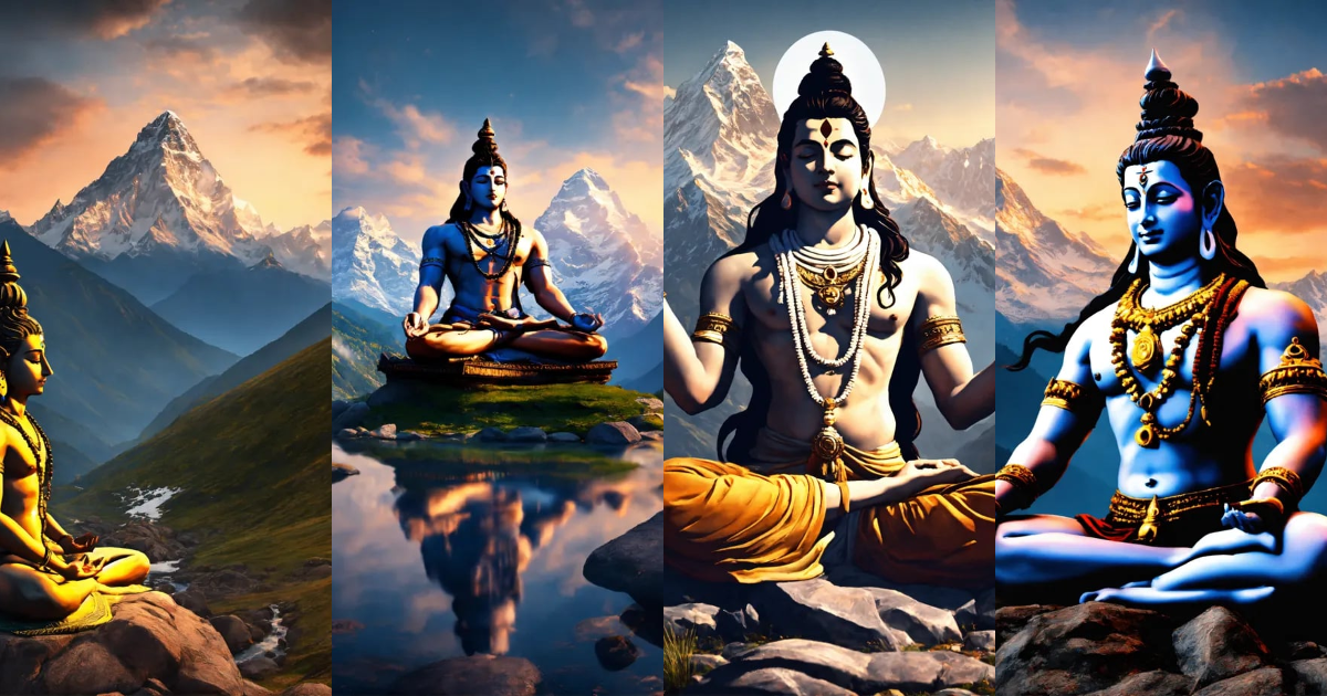 Lexica - Lord Shiva doing meditation in the calm and serene Himalayan ...