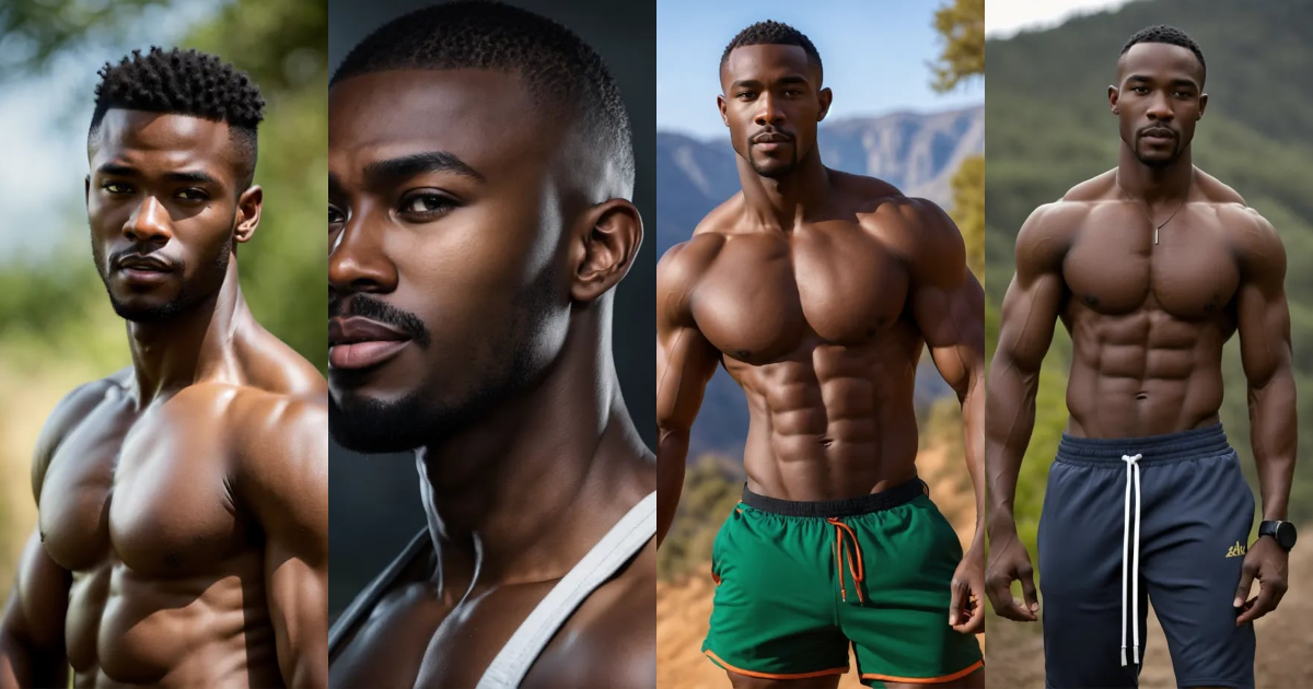 Lexica - African men, short hair, big eyes, high nose bridge, well ...