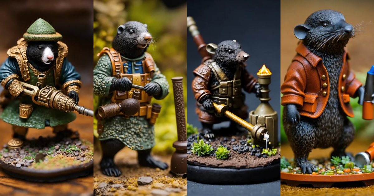 Lexica - Tabletop Miniature, mole with a mortar, best quality ...