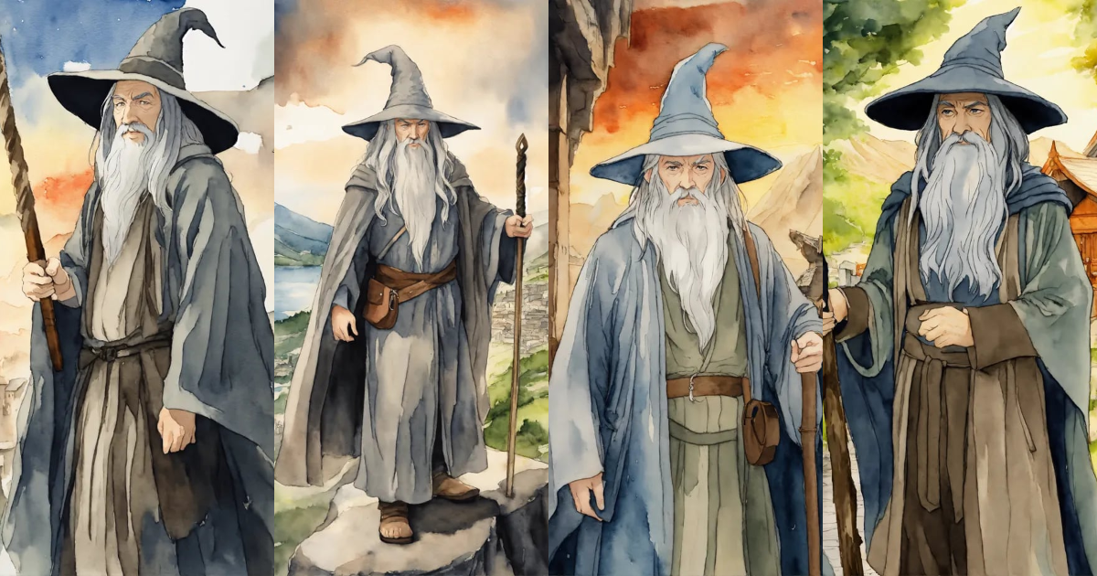 Lexica - Gandalf with from LOTR with grey robes and hat in naruto anime ...