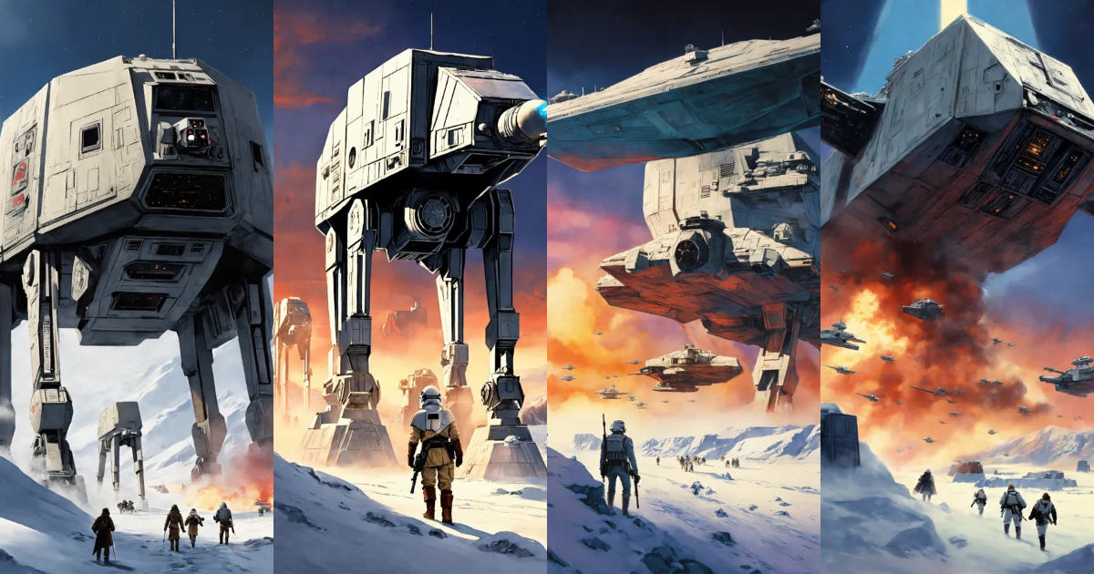 Lexica - Star wars, attack on rebel base on hoth as an 80s dark fantasy ...