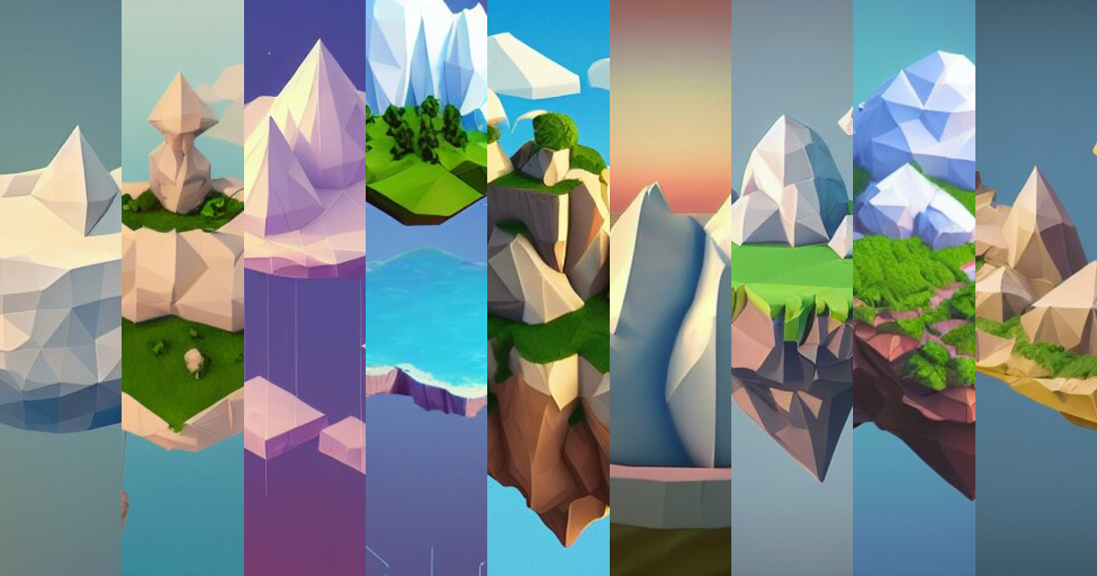 Lexica - Floating island in the sky, low poly, isometric art, 3d art ...