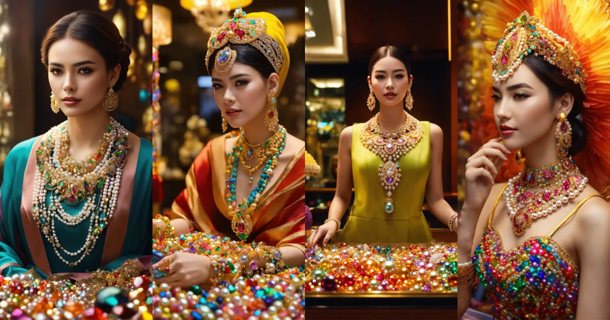 Lexica - Gems dealer in a jewellery store with color pearls look at me ...