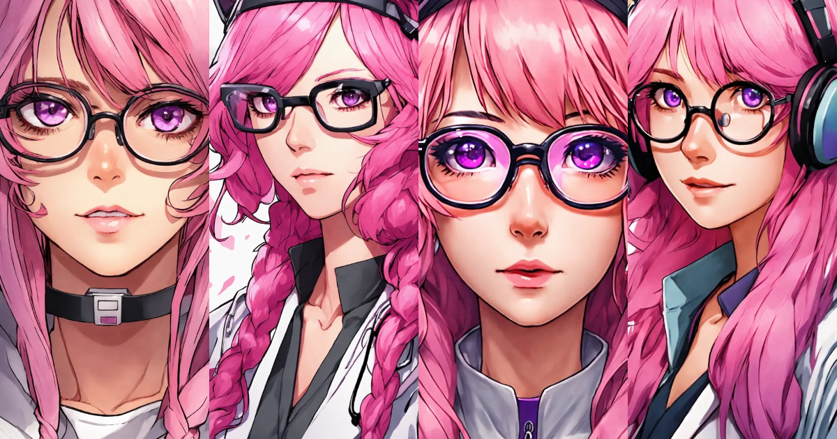 Lexica - Female doctor, with long pink hair, with black cat ears ...