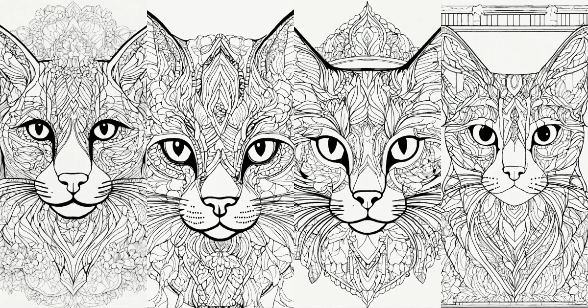 Lexica - Coloring page for adults, bold lines, dark lines, mandala ...