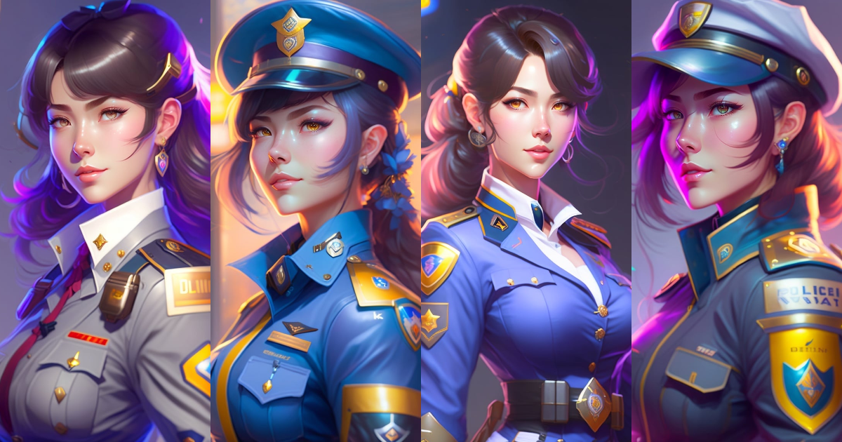 Lexica - Stunning Portrait of D.VA from Overwatch wearing a police ...