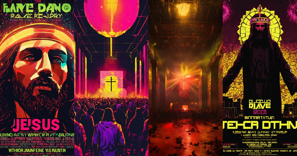 Lexica - Techno dark rave party jesus birthday