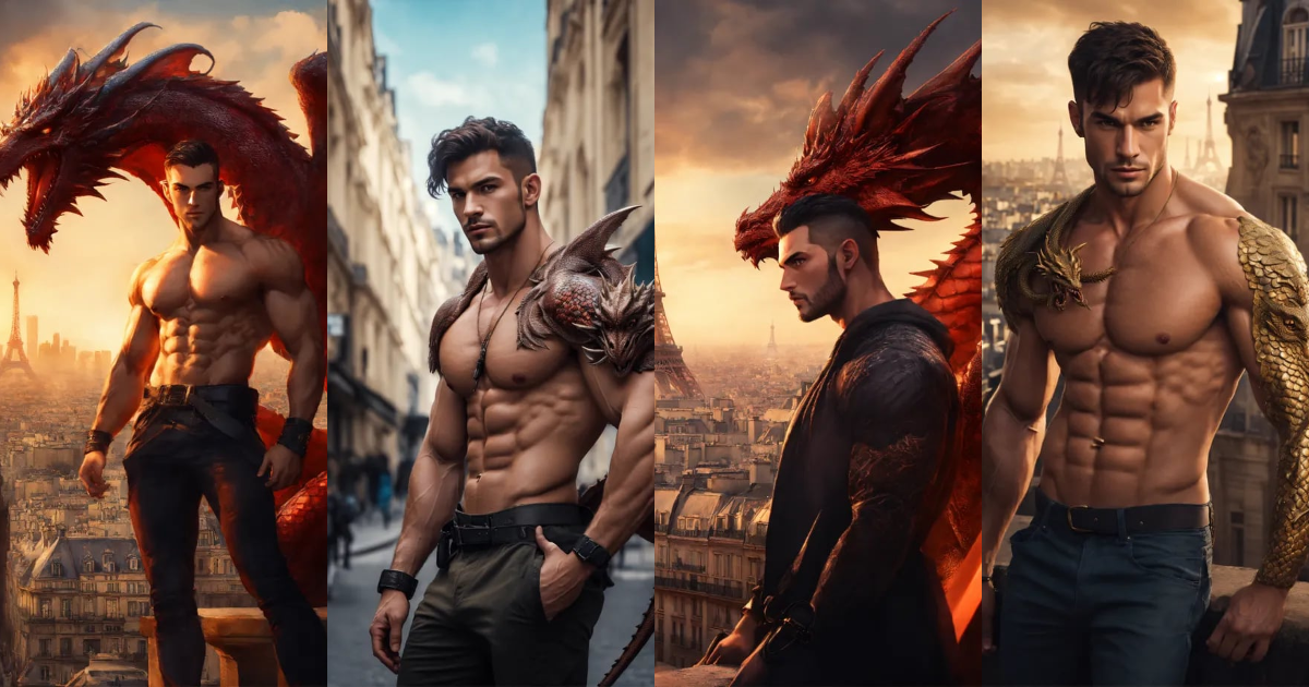 Lexica - Handsome muscular human male with dragon characteristics ...