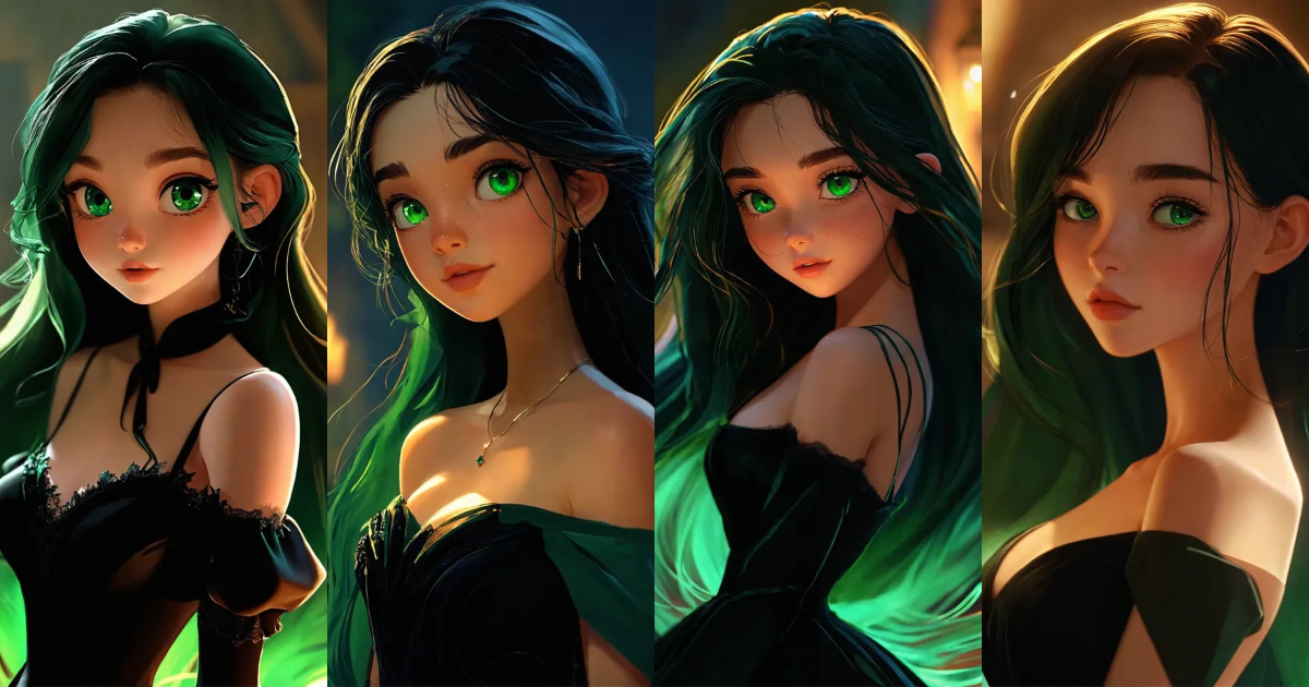 Lexica - Amorphous forms character smooth lines, cute face, green eyes ...