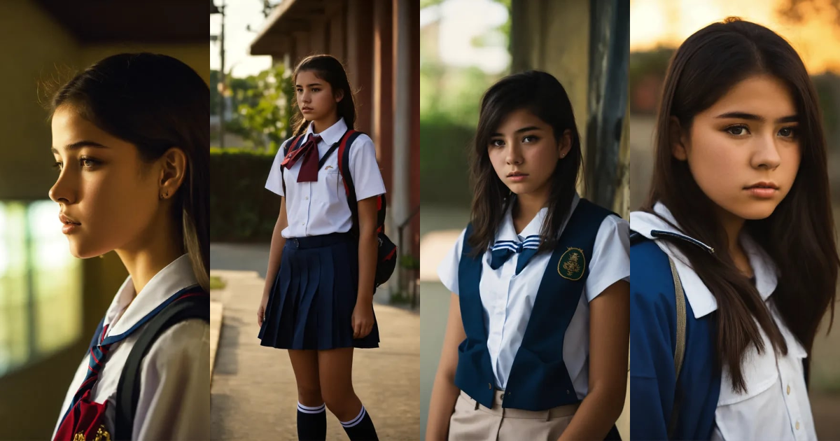 Lexica - 14 yo girl, brunette, latina, hopeless, distant view ...