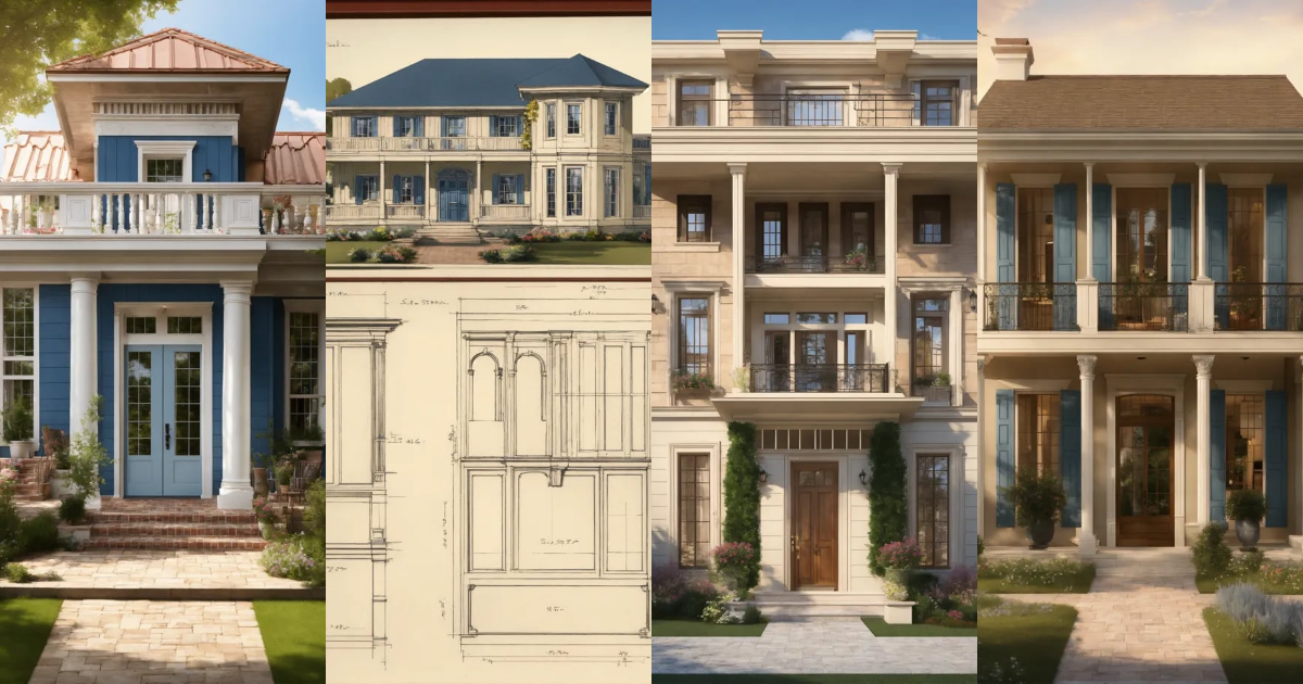 Lexica - Generate a classical house design with an asymmetrical facade ...