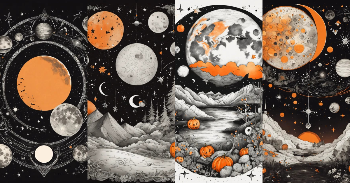 Lexica - Tattoo style INK DRAWING of magical MYSTICAL planets, moon ...