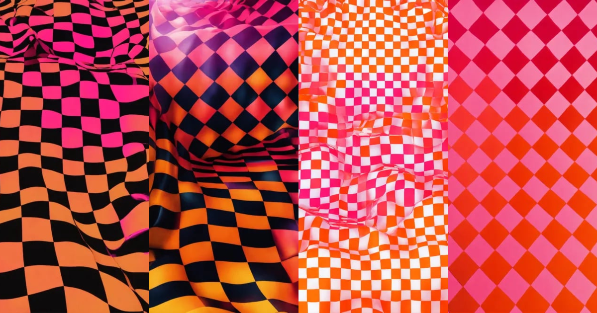 Lexica - Pink and orange large checkerboard pattern background graphic ...
