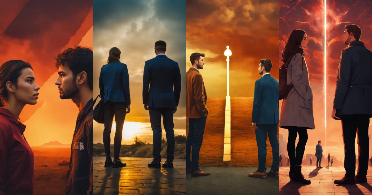 Lexica - Two people looking another direction, there is all kind of ...