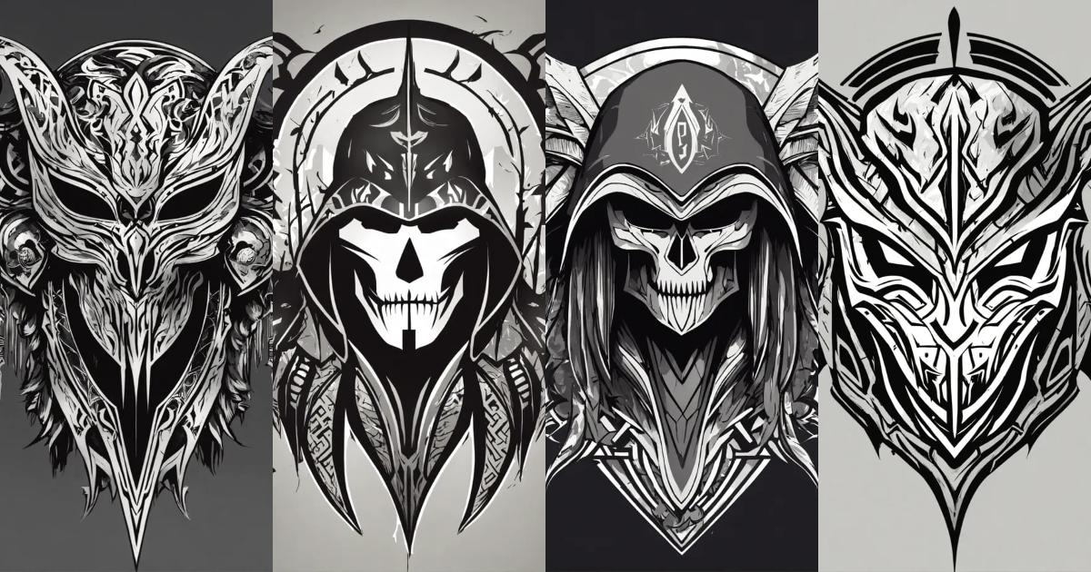 Lexica - Monochromatic, vector, tribal logo of a phantom in e-sports ...