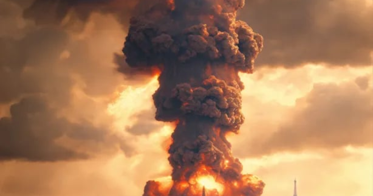 Lexica - Photo realist Nuclear explosion over Paris, France, ultra realist,
