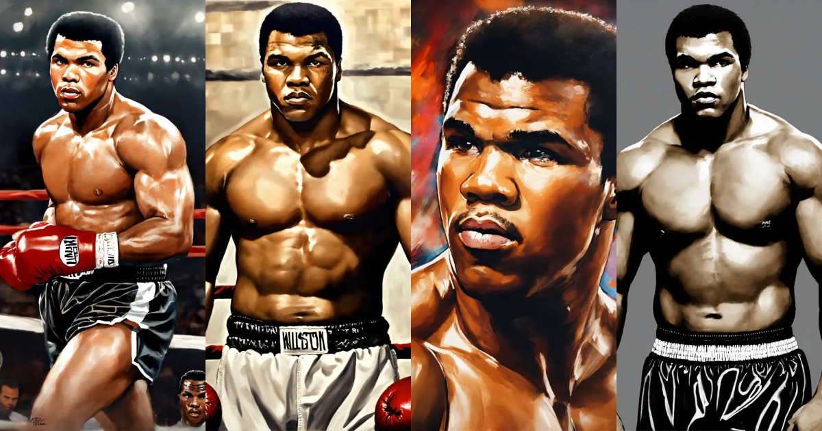 Lexica - Drawing high Ultra define Muhammad Ali, with ultra define Mike ...