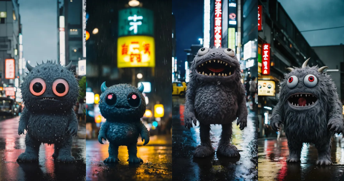 Lexica - Very cute, realistic grey monster whit many eyes standing in ...