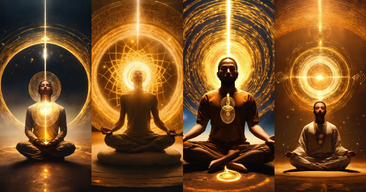 Lexica - A being of light in a meditation position. Above his head ...