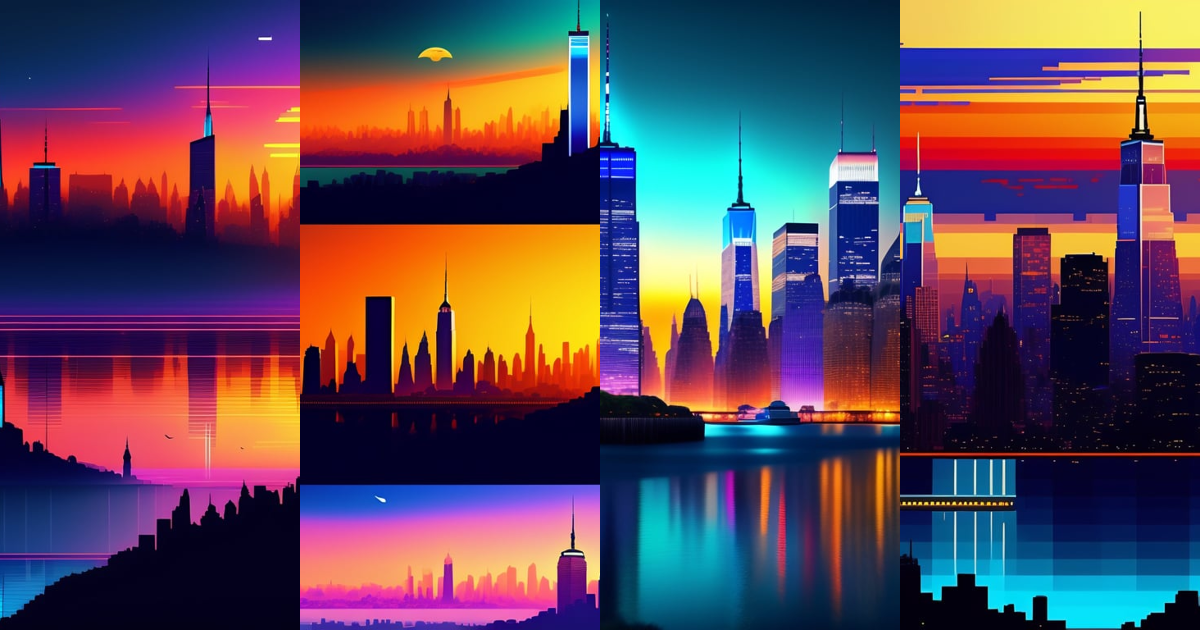 Lexica - Stunning pixel art landscape of NYC skyline, gorgeous pixel ...