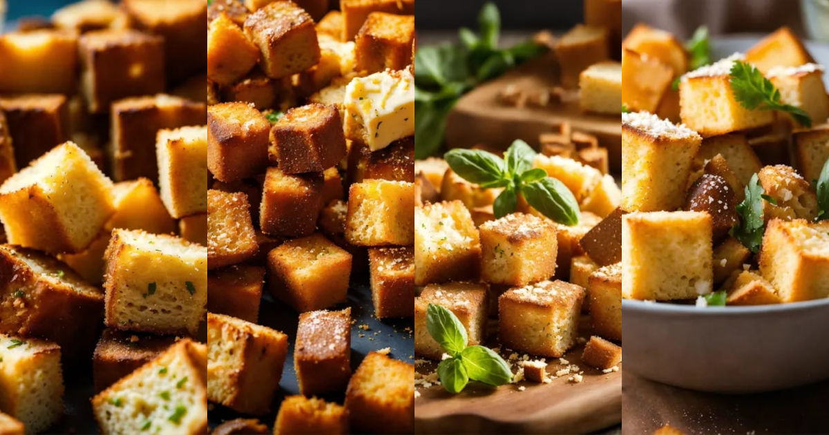 Lexica - Capture the essence of a homemade croutons in a single image ...