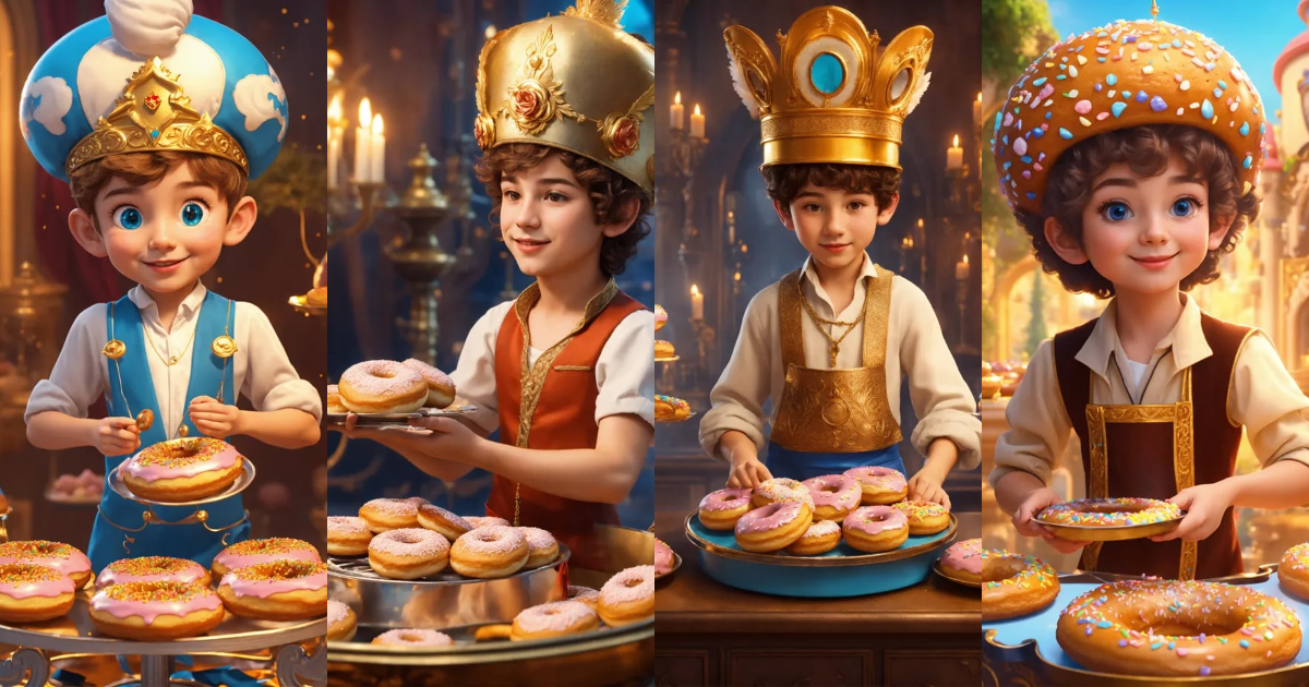Lexica - Fairy tale beautiful jewish boy with headdress frying donuts ...