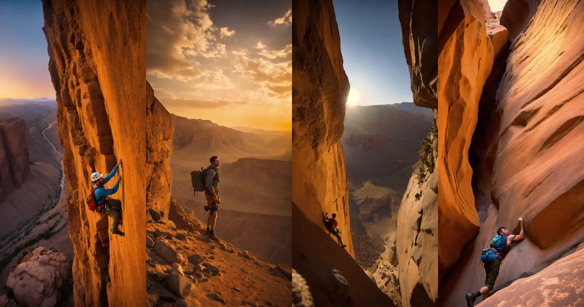 Lexica - In the center of this gripping image stands Aron Ralston, a ...