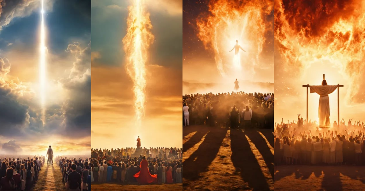 Lexica - A picture of a spirit rising up to heaven with a lot of people ...