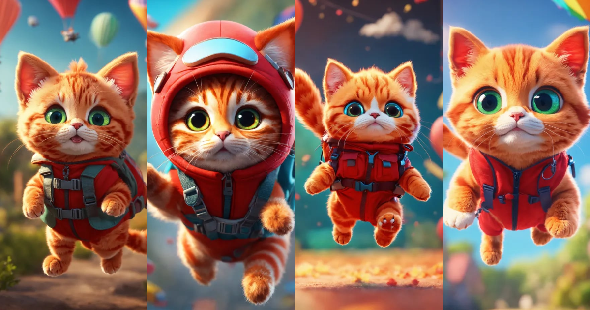 Lexica - 4D full body photo of a cute red little cat facing the viewer ...