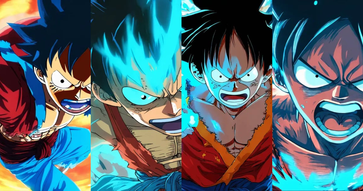 Lexica - Ultra detailed illustration of Luffy super saiyan blue kaioken ...